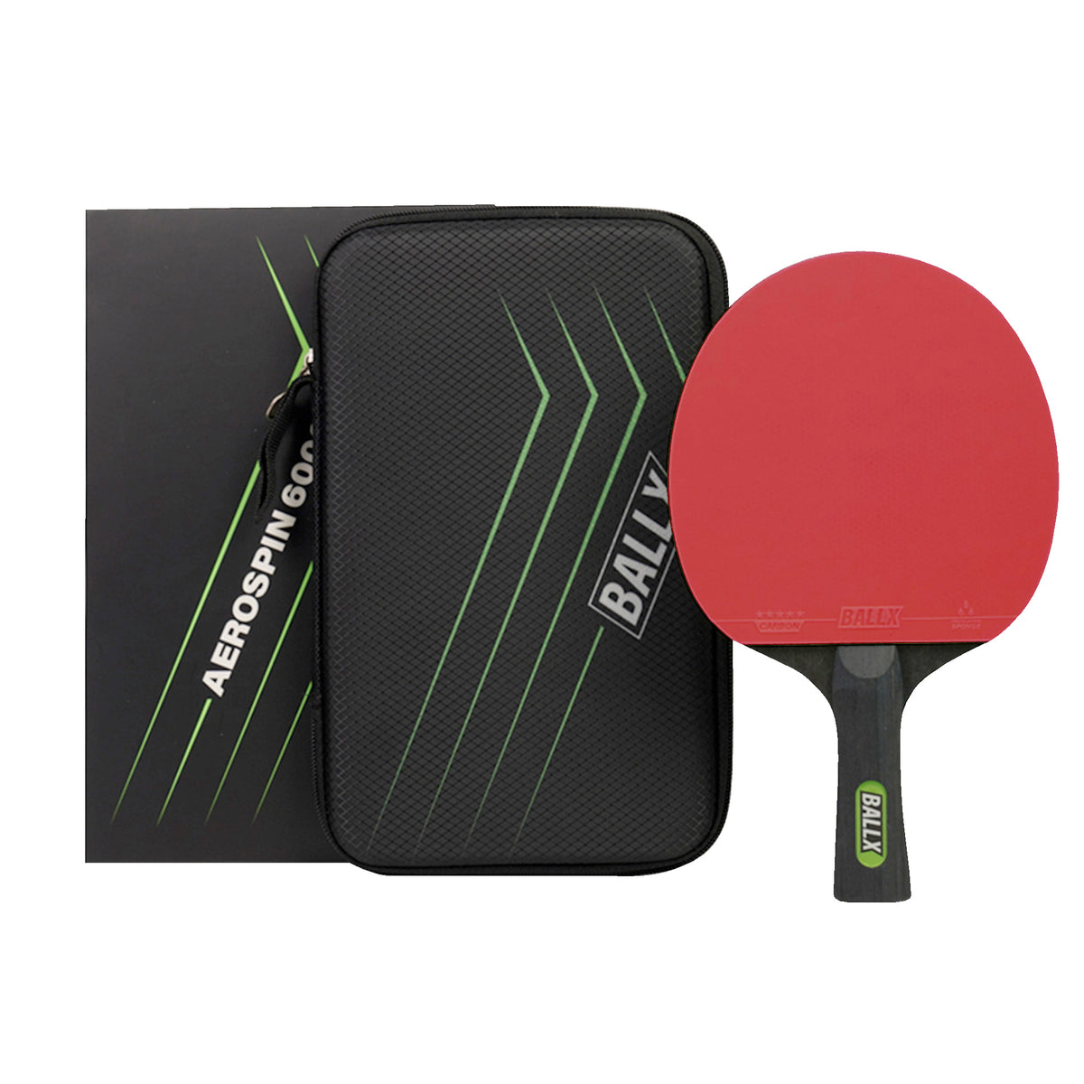 BallX Profi Tischtennisschläger Carbon inkl Hülle & Tasche - 2x Beläge ...